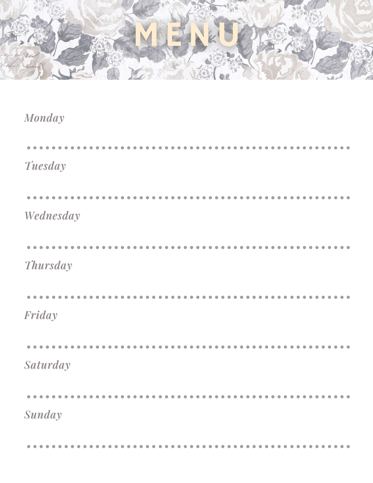 Printable Weekly Menu and Grocery Lists – The Heart of It